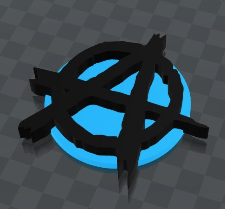 Download free OBJ file Anarchy symbol magnet • 3D printing template ・ Cults
