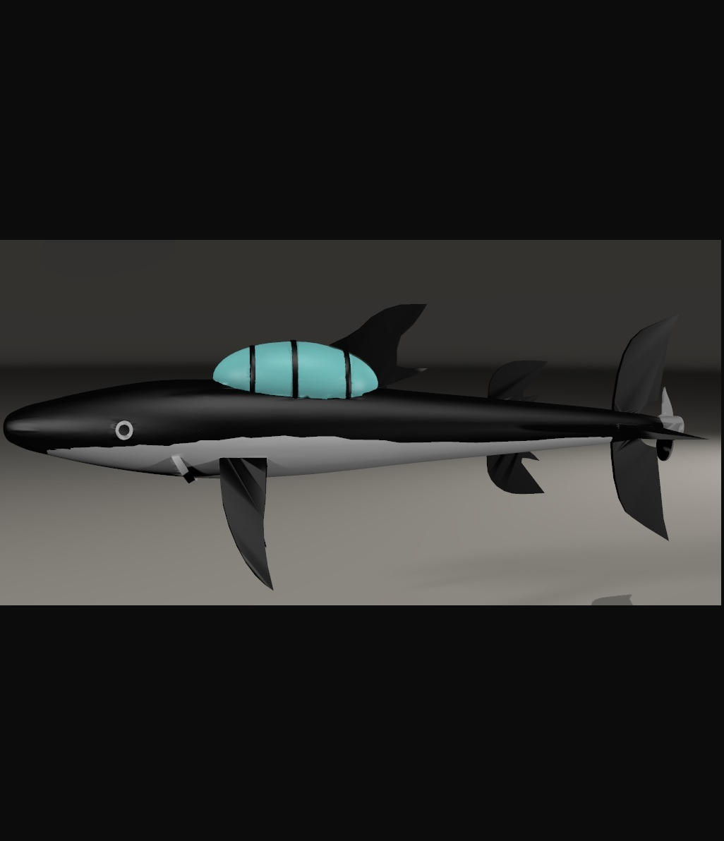 Download free OBJ file tintin submarine shark • Design to 3D print ・ Cults