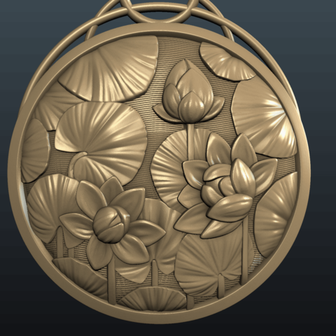Download STL file Water Lily Pendant • 3D printable model ・ Cults