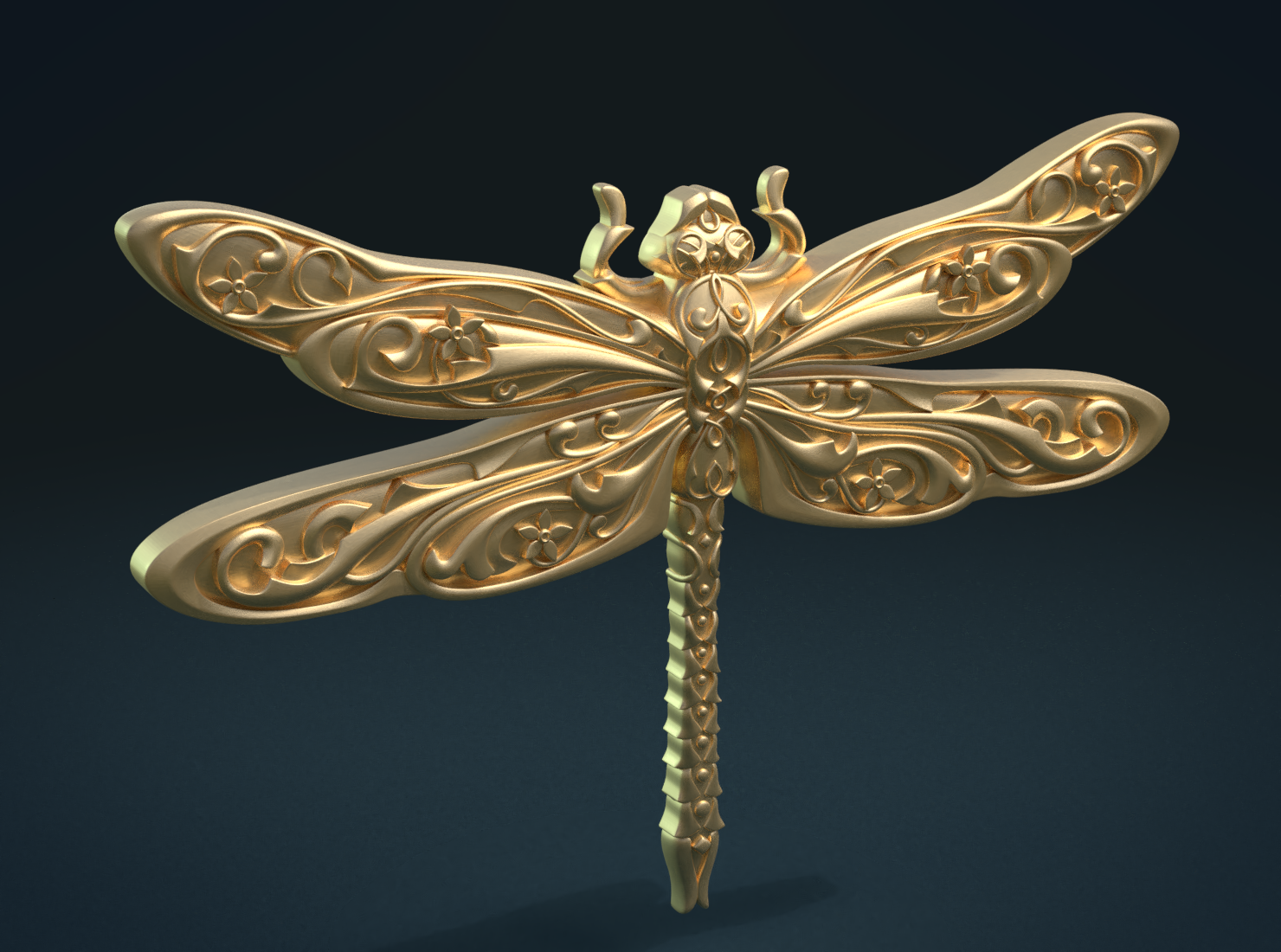 Download STL file Dragonfly Relief • 3D print design ・ Cults