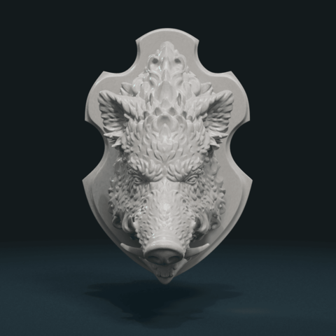 Download 3D printing files Wild Boar Mounted Head ・ Cults