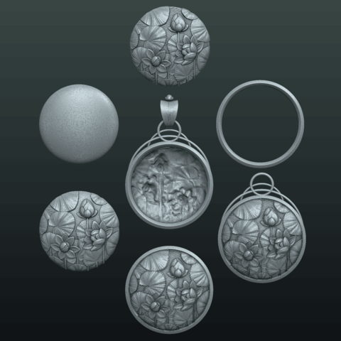 Download STL file Water Lily Pendant • 3D printable model ・ Cults
