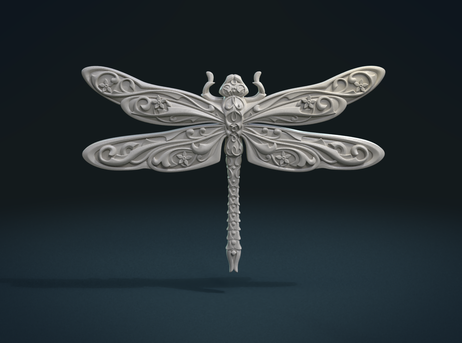 Download STL file Dragonfly Relief • 3D print design ・ Cults
