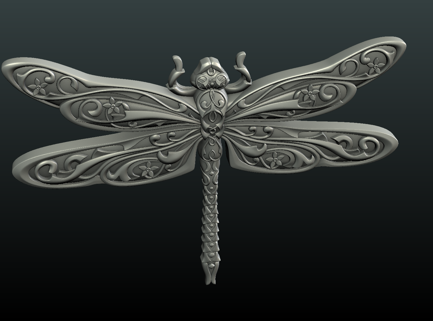 Download STL file Dragonfly Relief • 3D print design ・ Cults