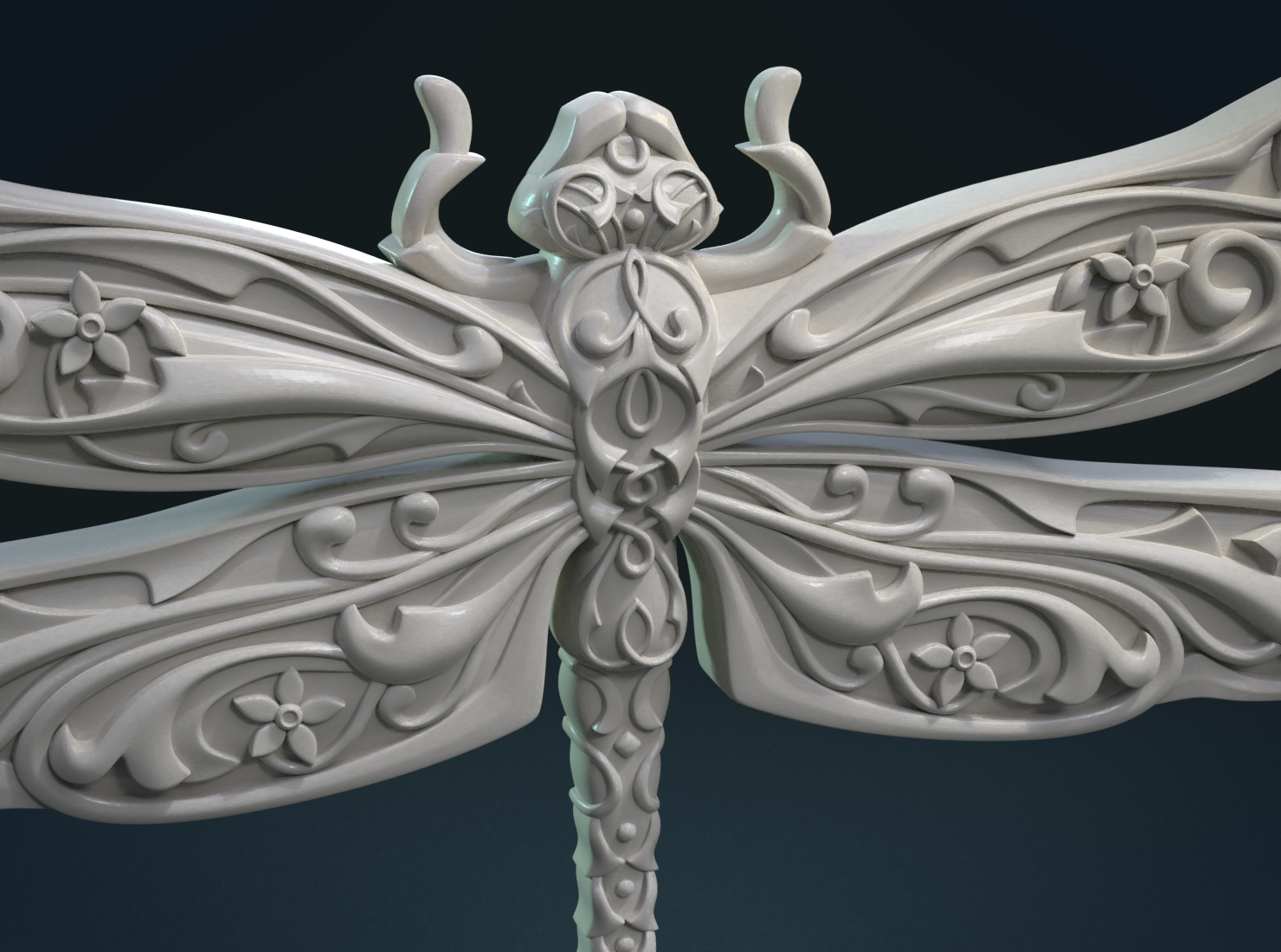 Download STL file Dragonfly Relief • 3D print design ・ Cults