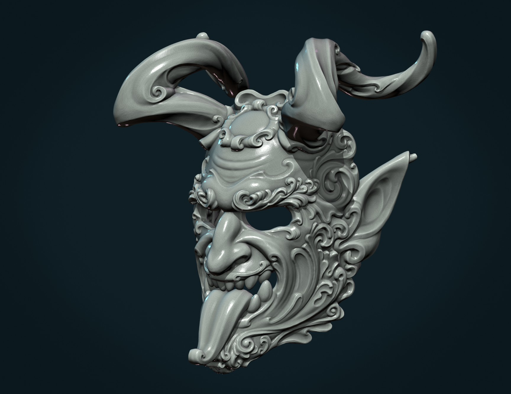 Download STL file Demon Satyr Mask • 3D print template ・ Cults