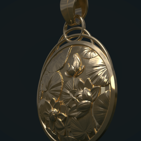 Download STL file Water Lily Pendant • 3D printable model ・ Cults