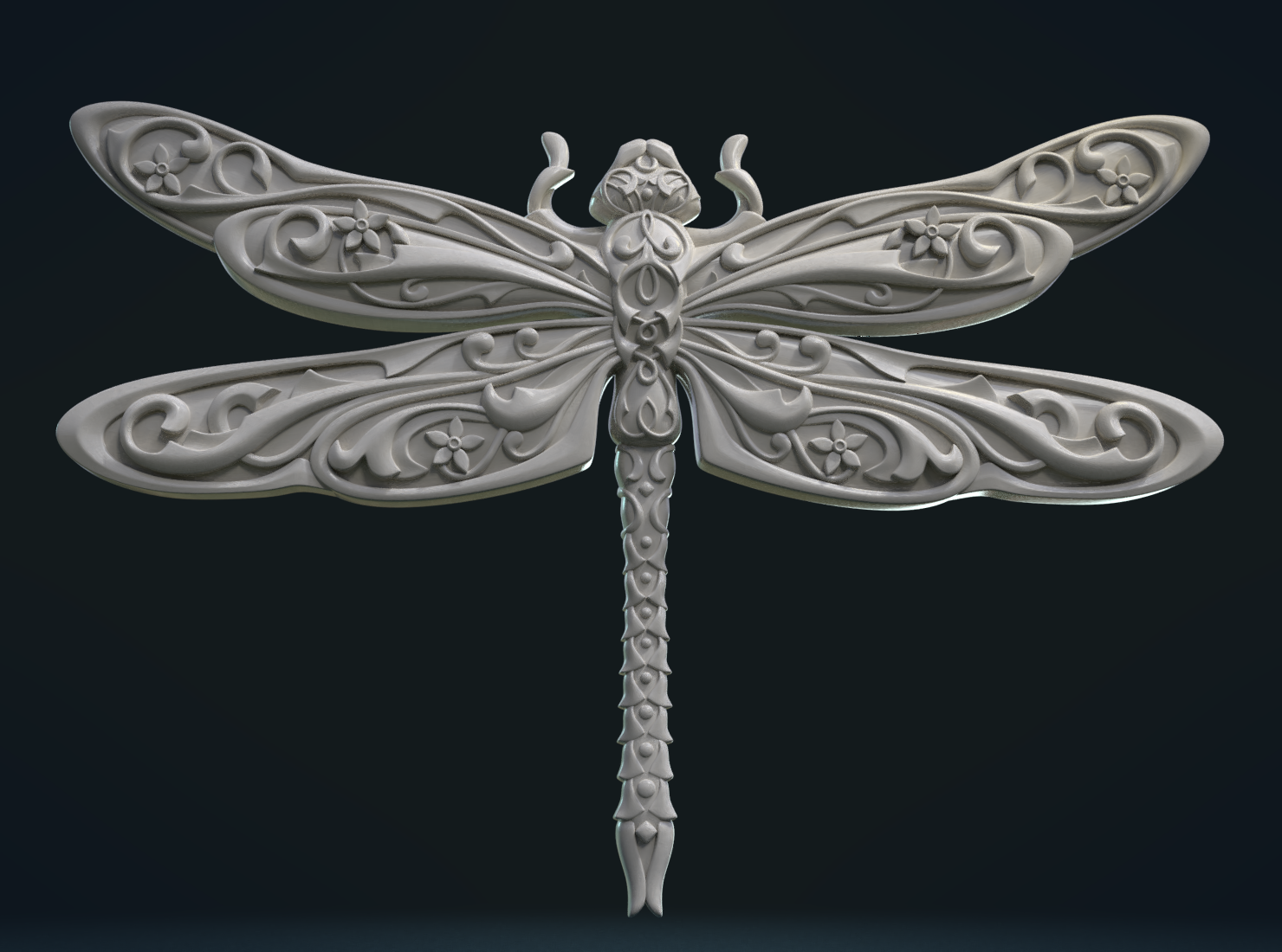 Download STL file Dragonfly Relief • 3D print design ・ Cults