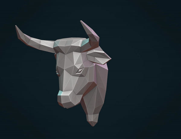 3D file Bull Head low Poly 🐂・Model to download and 3D print・Cults