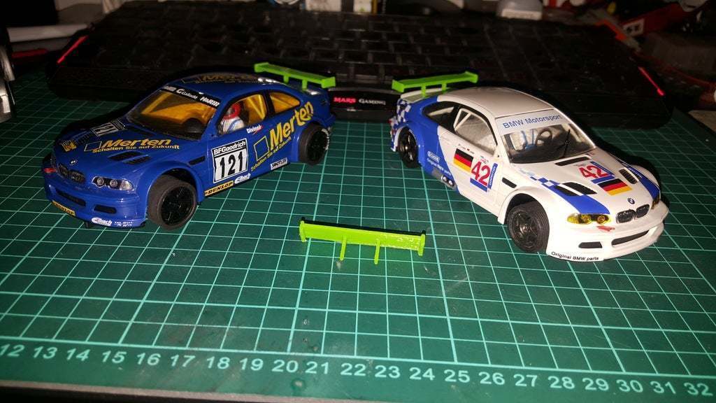 Free STL file Spoiler for Aleron Bmw M3 Scalextric Ninco Fly・3D print ...