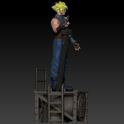 Download free STL files Cloud Strife Final Fantasy 7 ・ Cults