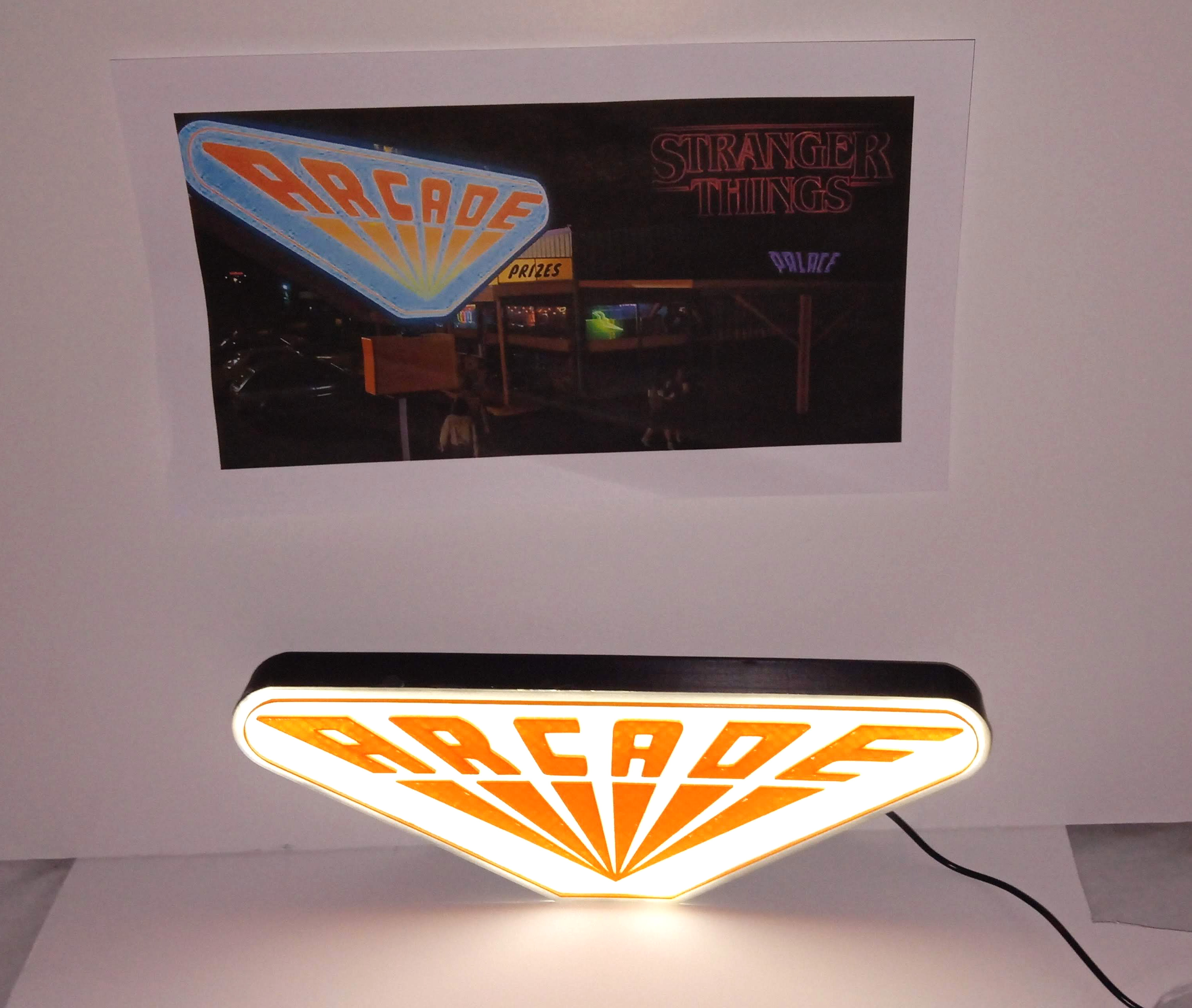 STL file arcade sign stranger things・3D print model to download・Cults