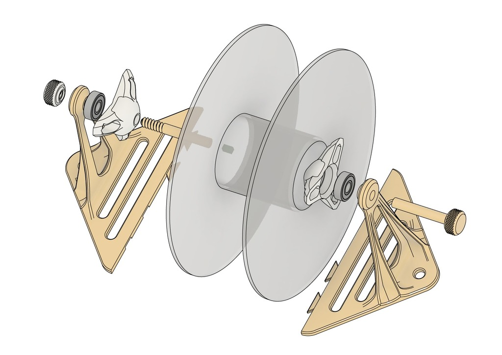 3D-Datei Spulenhalter - 1kg, 56mm Spulen - für Trinus oder kleine ...