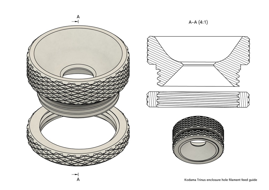3D-Datei Spool holder - 1kg, 56mm spools - for Trinus or small build ...