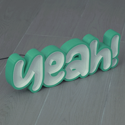 Télécharger fichier STL gratuit Marquee Yeah LED • Objet pour ...