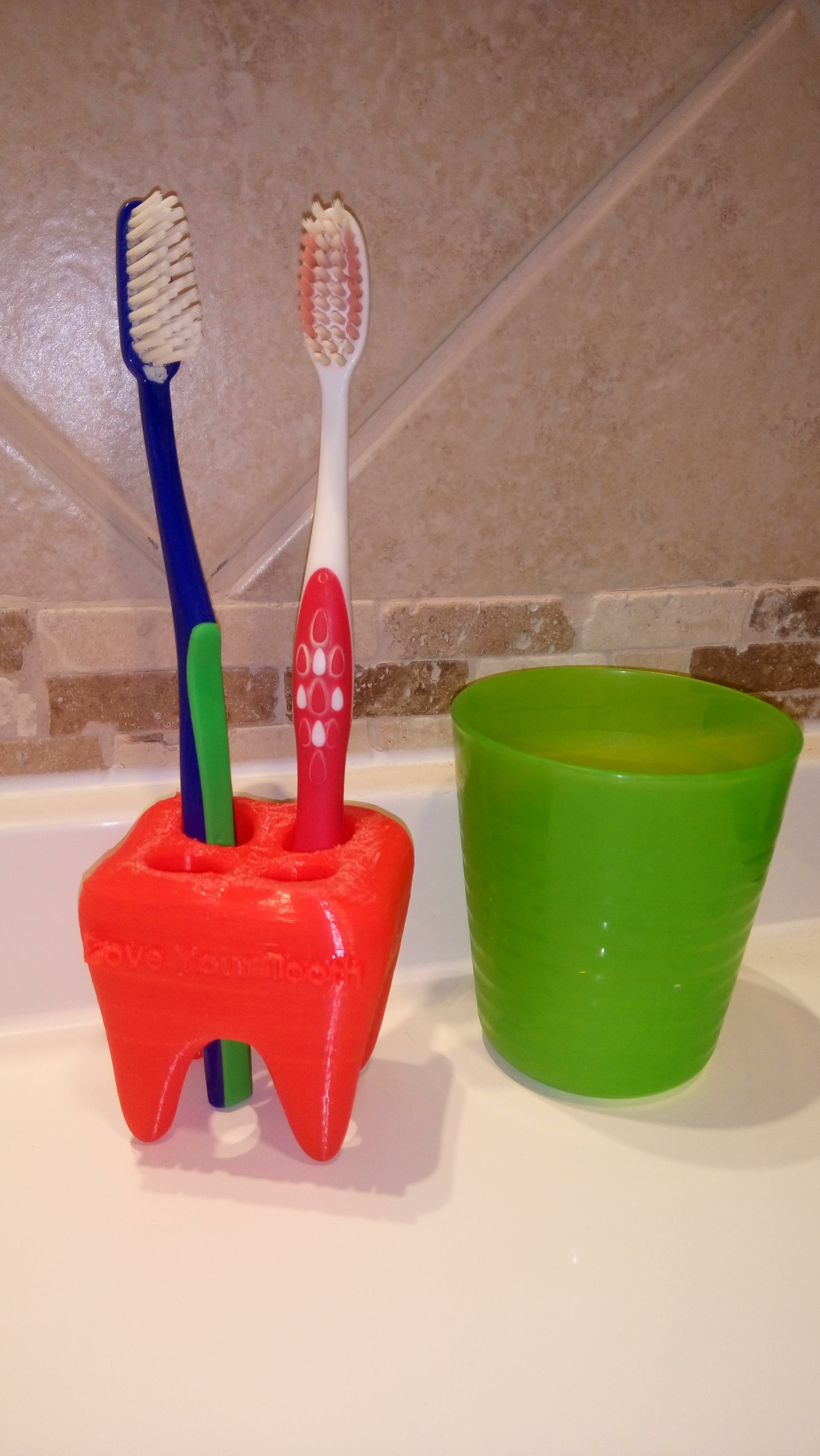 STL file Love your teeth Toothbrush holder・3D print object to download ...