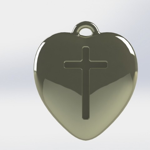 Download STL file Pendant Heart with a Cross printable model • Object ...