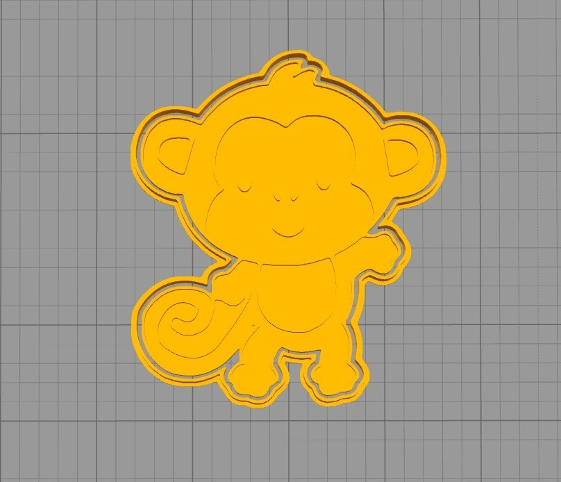 STL file Monkey Cutter - Monkey Cookie Cutter・3D printer model to ...