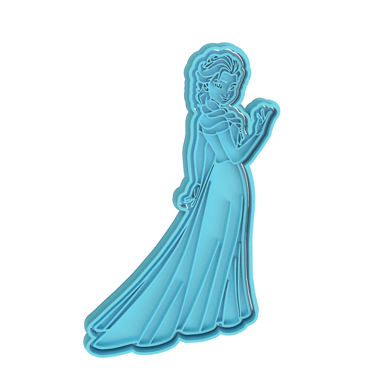 STL file Frozen Elsa (Full Body) Cookie Cutter・Model to download and 3D ...
