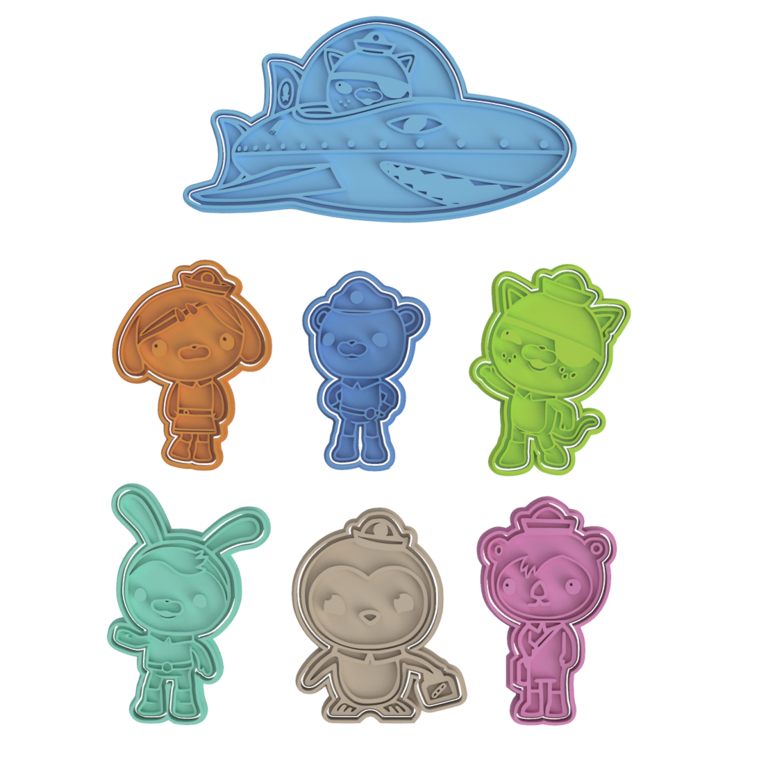 Fichier STL Set de moules à biscuits Octonauts 🏠・Modèle à imprimer en ...