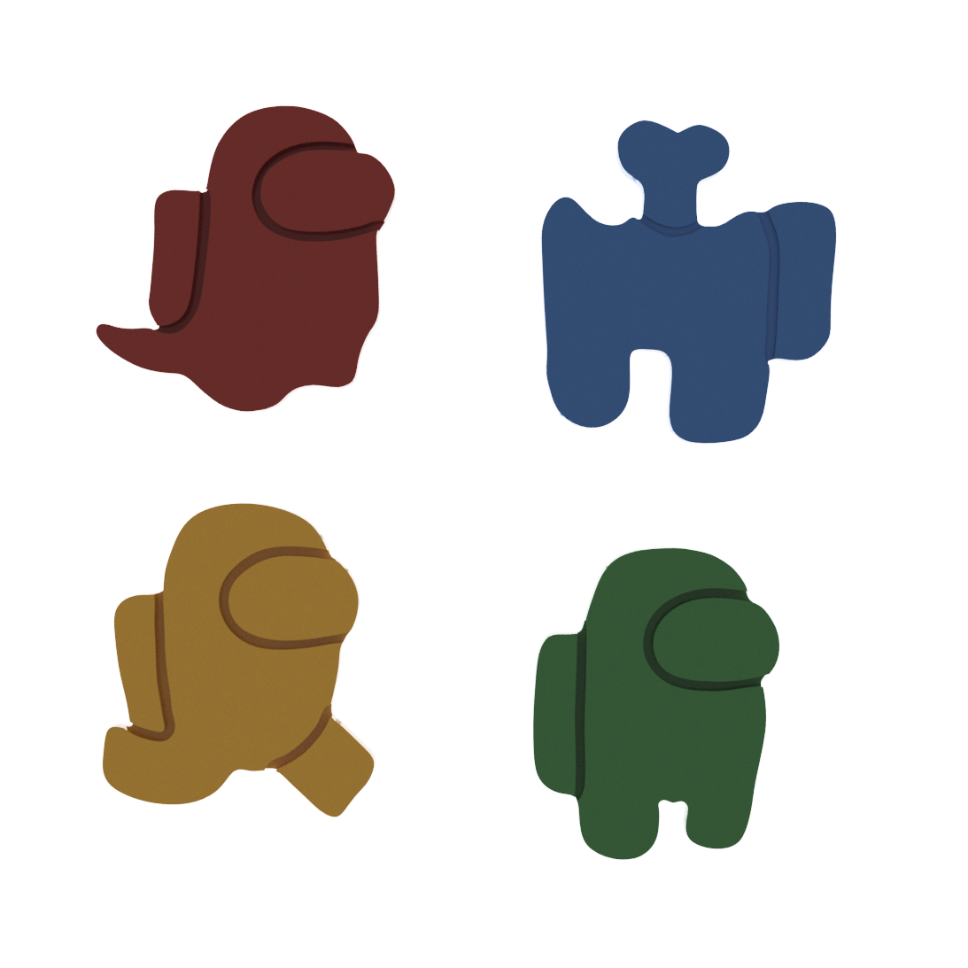 STL file Among Us Collection of 4 (Commercial Version)・3D printable ...