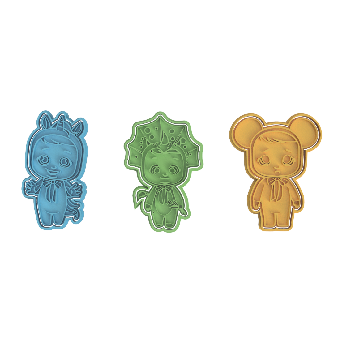 STL file Cry Babies Cookie Cutter Set of 3・3D printing model to ...