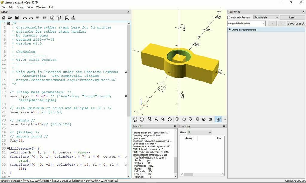Free 3D file customize rubber stamp base 🚩・3D printing model to ...
