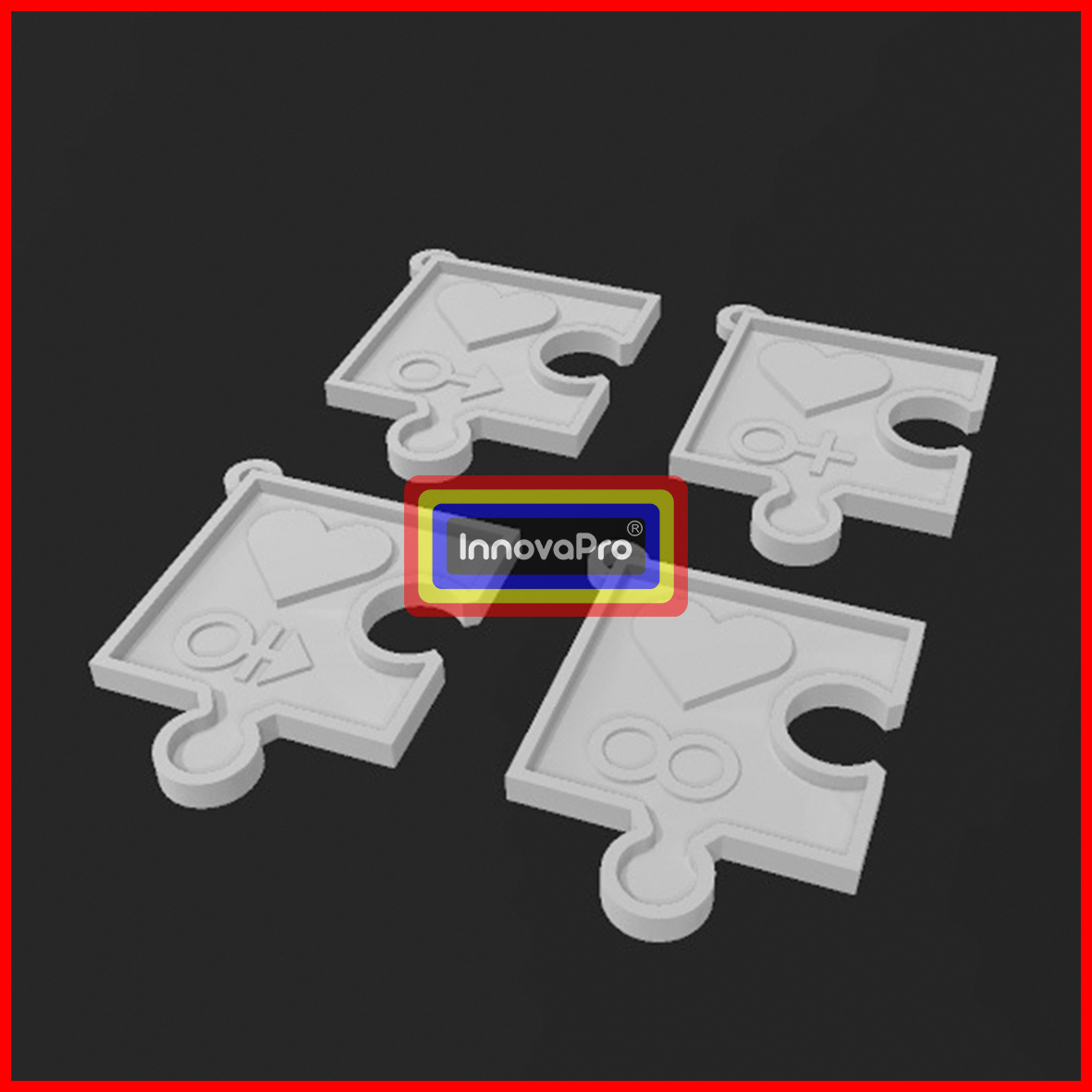 STL file Puzzle Key Rings (4 pieces) 🧩・3D print design to download・Cults