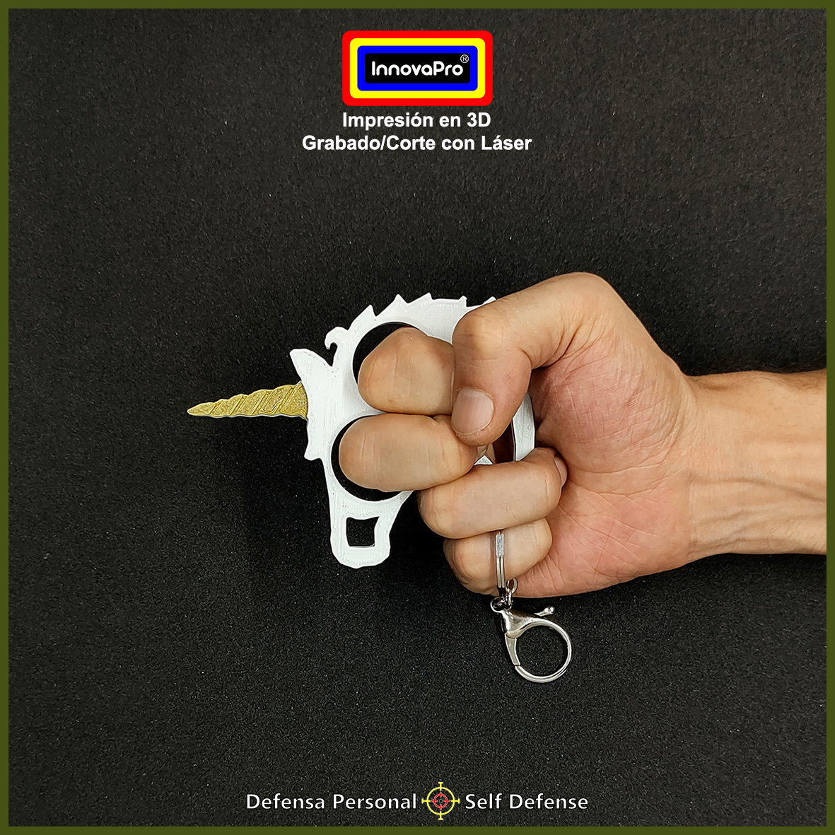 STL file Self Defense Key Ring (Unicorn)・Model to download and 3D print ...