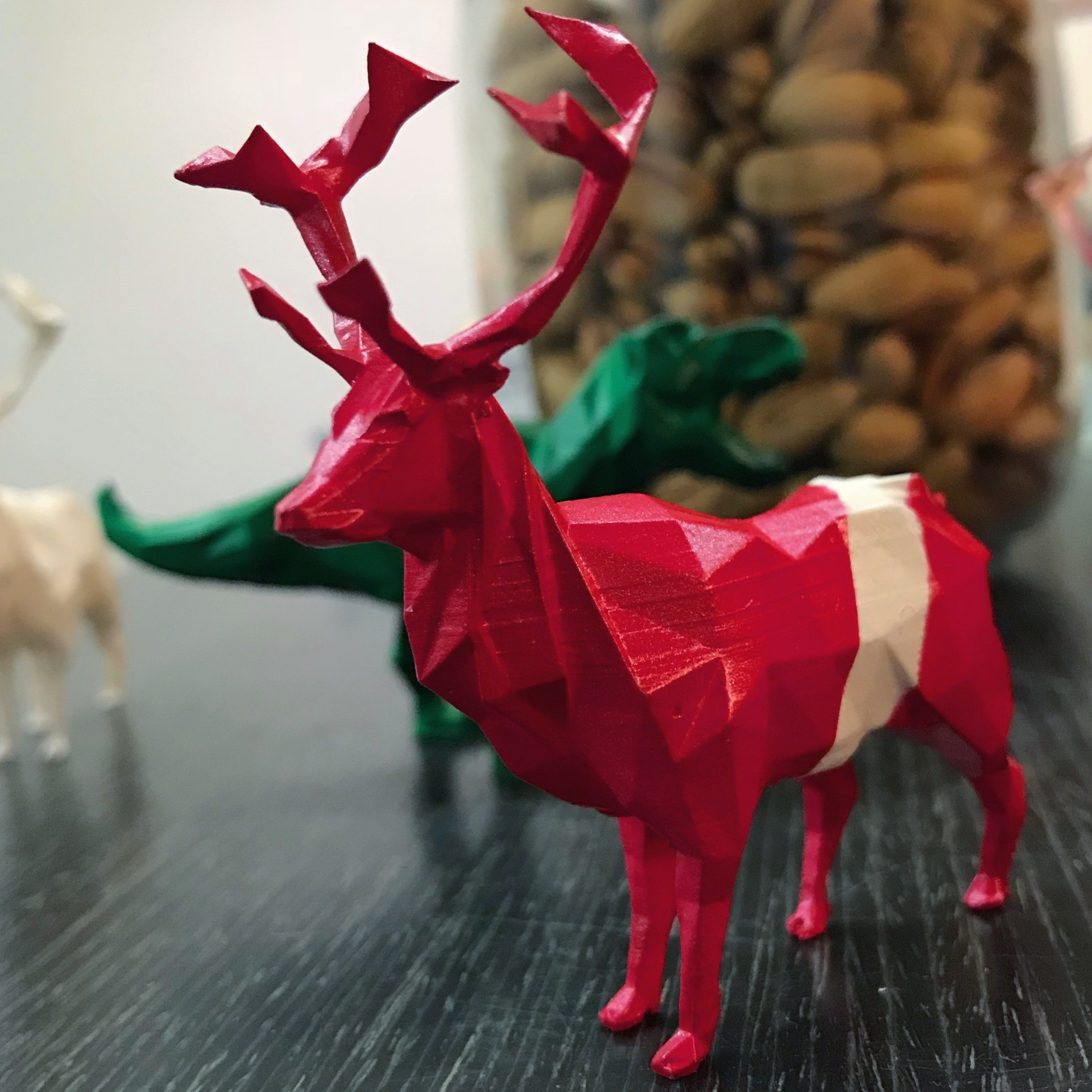 3D printed Low-poly reindeer・Cults