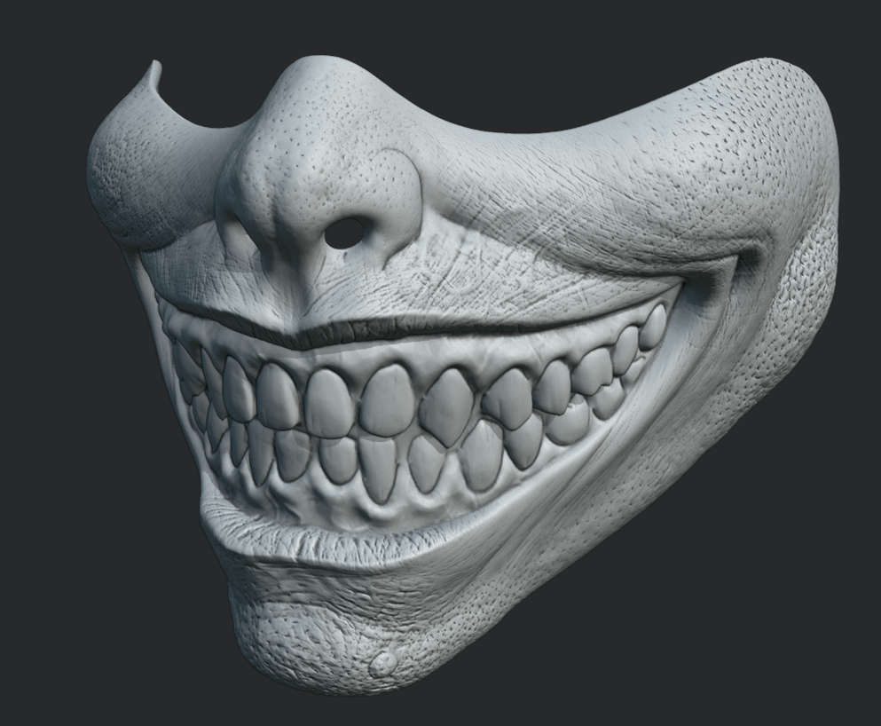 STL file The Grin - quarter mask・3D print design to download・Cults