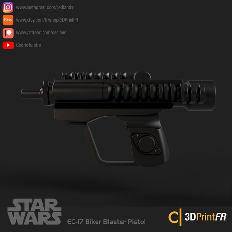 Download STL files Starwars EC-17 Biker Blaster Replica 1:1 FanArt prop ...
