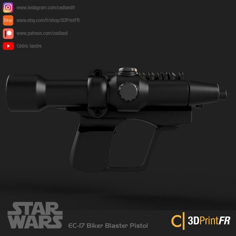 Download STL files Starwars EC-17 Biker Blaster Replica 1:1 FanArt prop ...