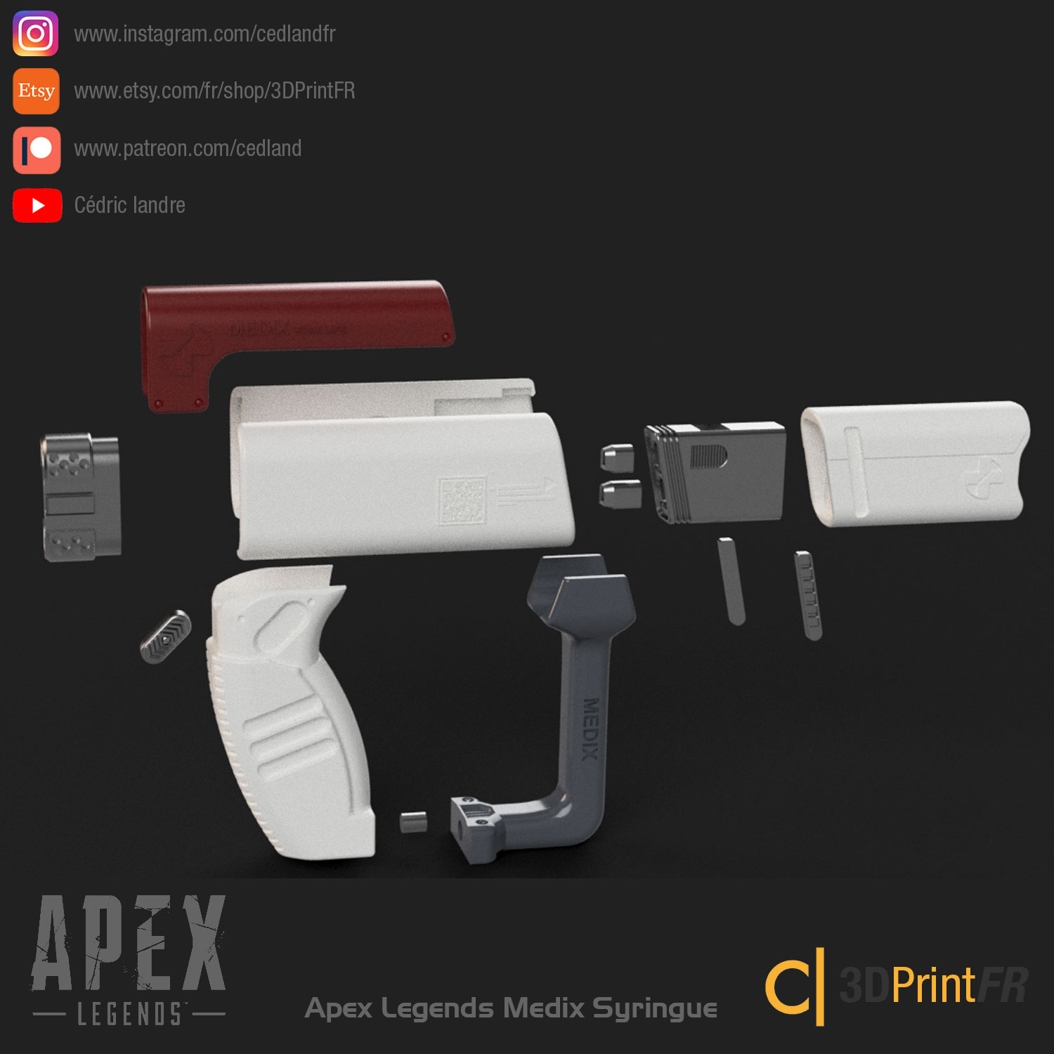 3D file Syringe Medix Apex Legends Replica 1:1 Fan Art prop 💉・Design to ...