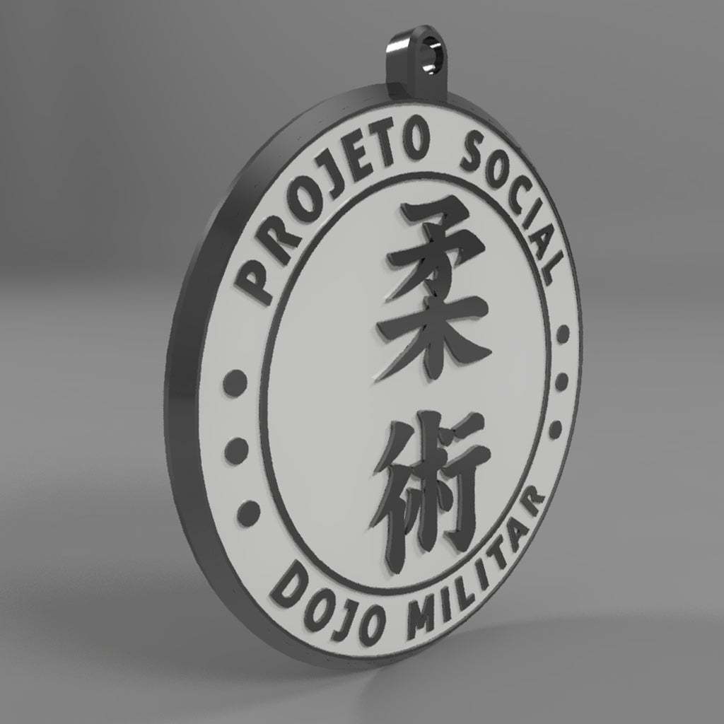 Free STL file Dojo Militar Keychain v1 (Jiu-Jitsu)・3D printable model ...