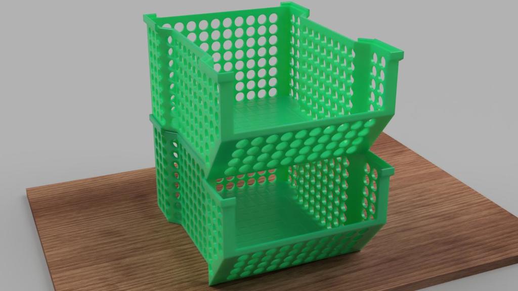 Free STL file UPDATED STACKABLE ORGANIZER BOX / BOX little material ...