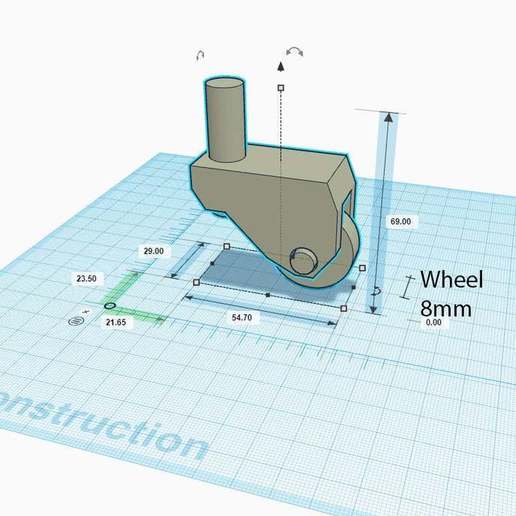 Download free STL wheel caster 8mm ・ Cults