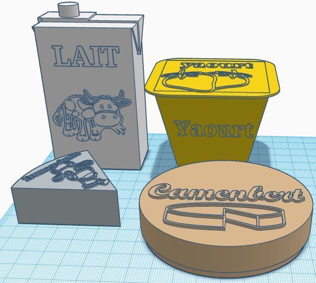 Fichier STL gratuit Dinette pour marchande : crèmerie et fromage ...