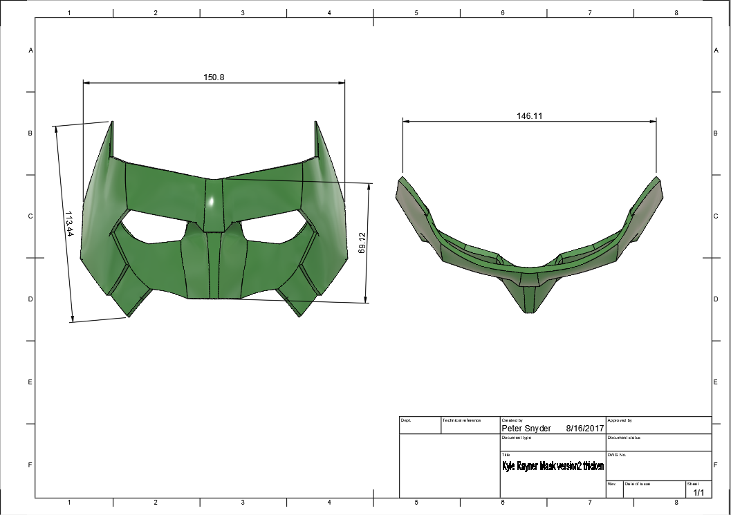 Descargar archivo STL Kyle Rayner Máscara Linterna Verde • Diseño para ...