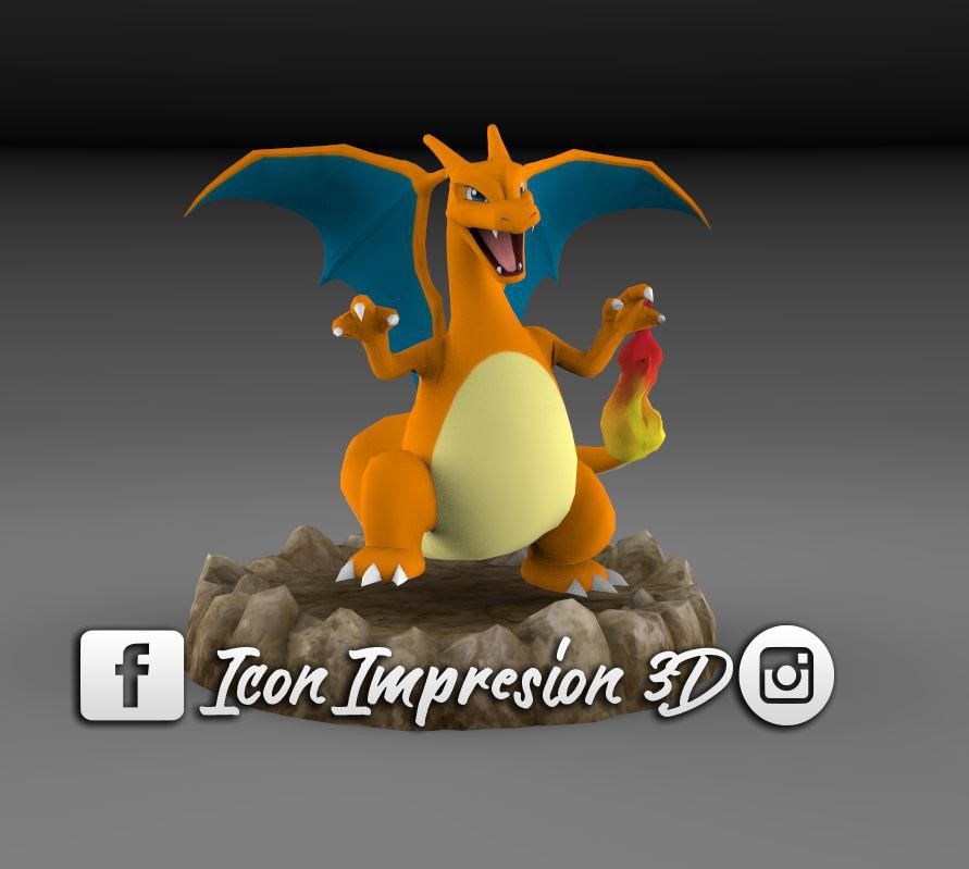 STL file Charizard with Base・3D print object to download・Cults