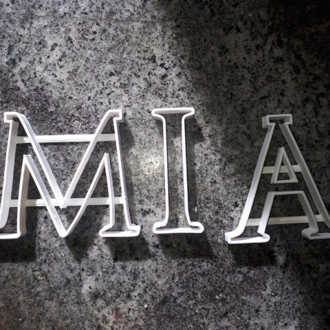 Download 3D model Letters cookie cutter ( MIA ) ・ Cults