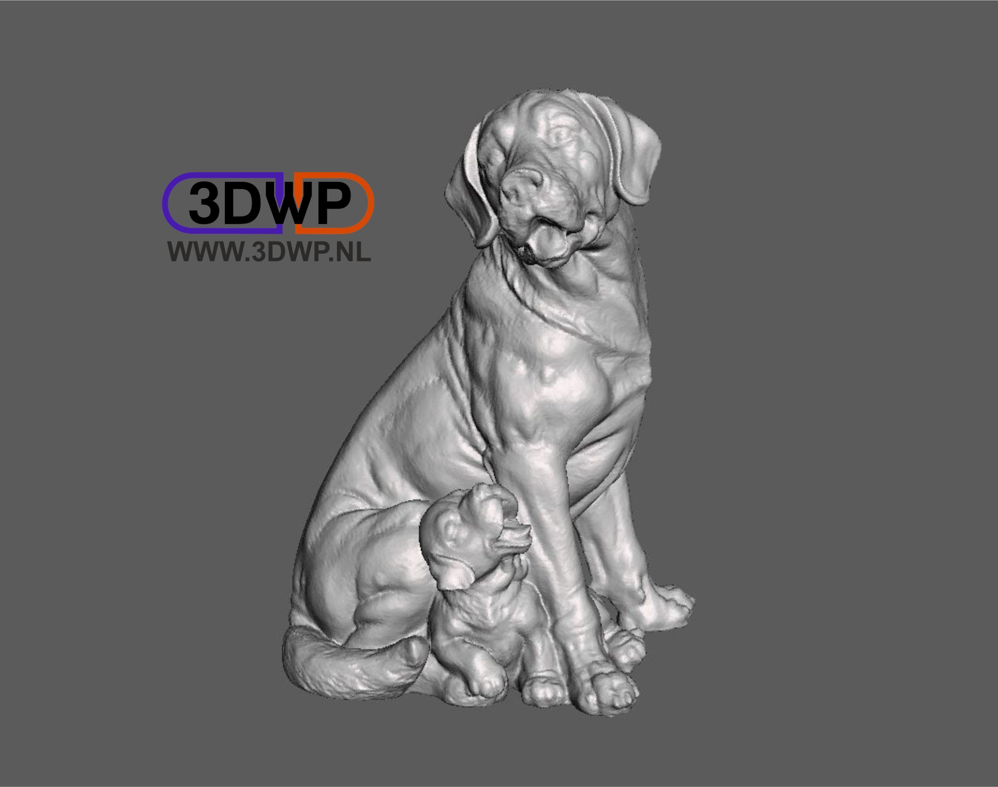 STL file Labrador With Puppy (Dog Statue 3D Scan)・3D printable model to ...