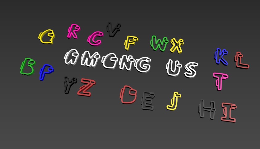 STL file 3D Alphabet make "Among Us 👽・3D printable model to download・Cults