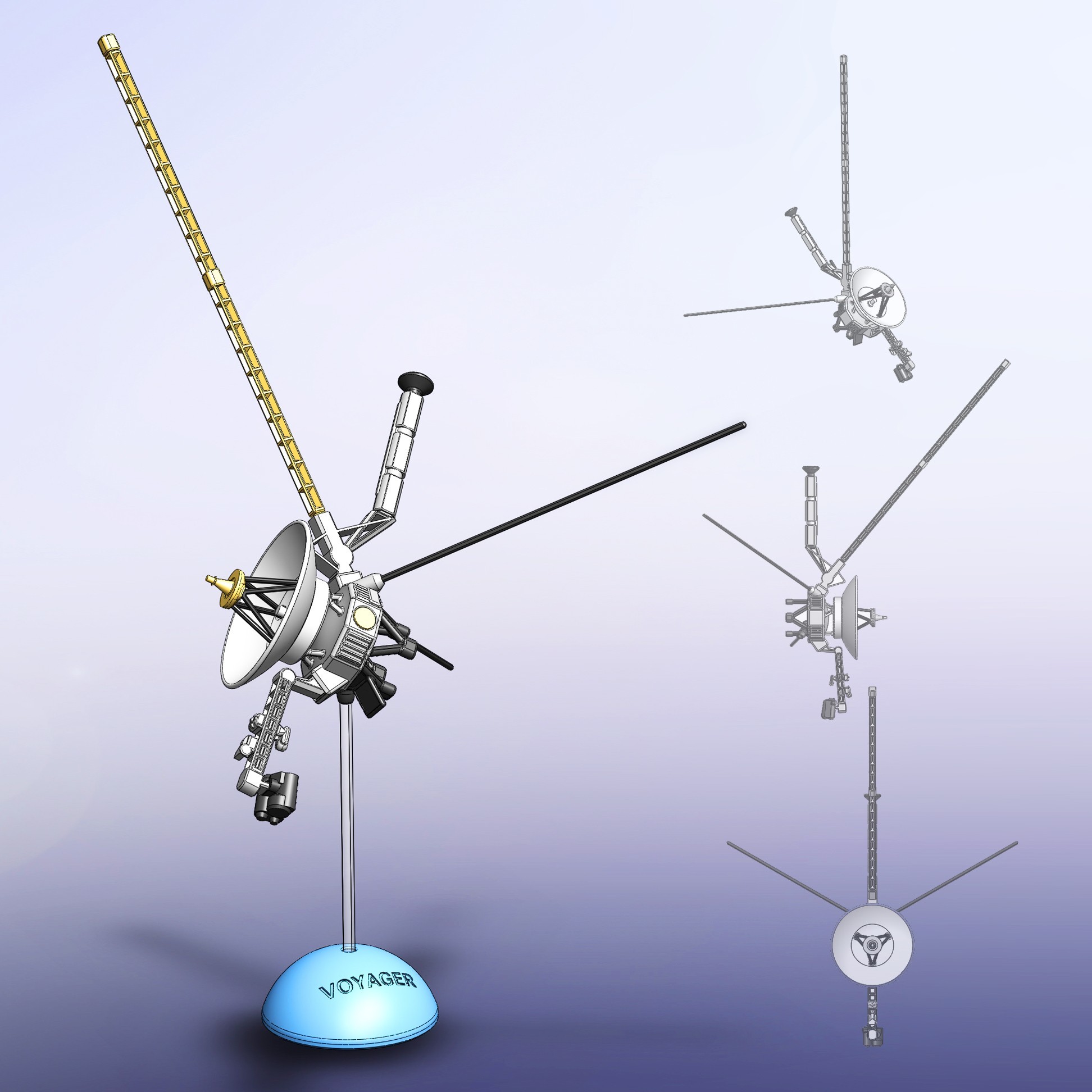 Free STL file Voyager Satellite Desktop Model 🛰️・3D printer model to ...