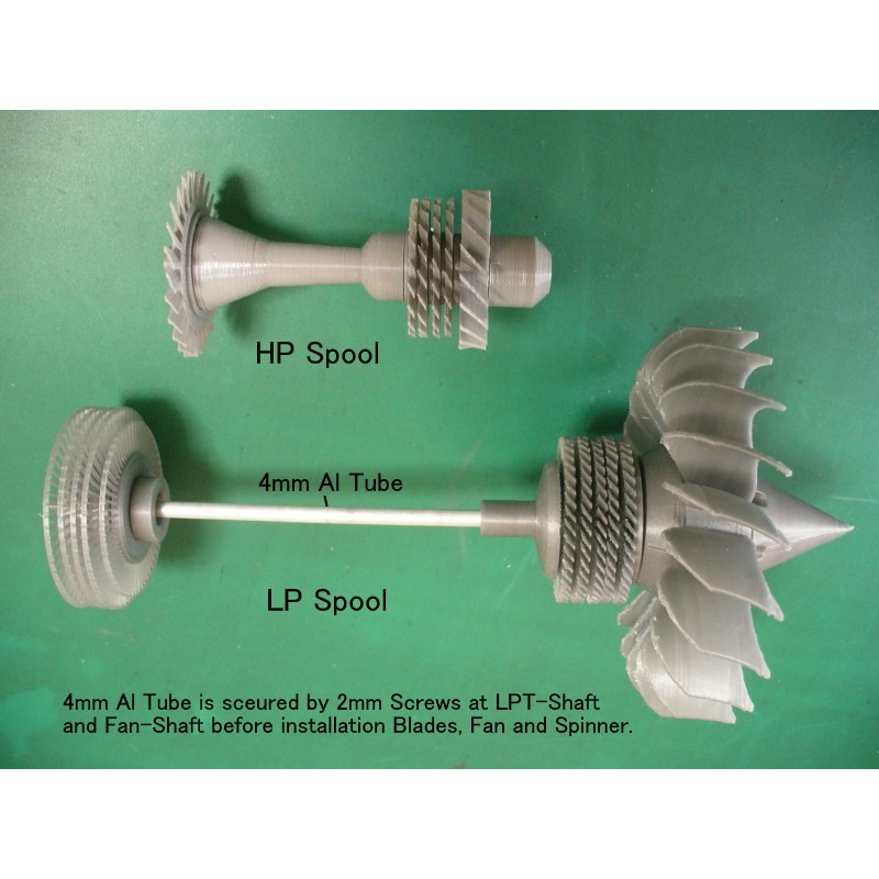 Free STL file Jet Engine, Rotable 2 Spool Rotors・3D printable object to ...