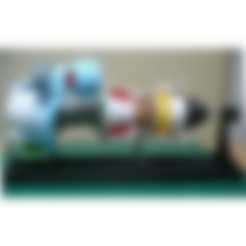 Download STL file Turboshaft Engine, Free Turbine Type with Inlet ...