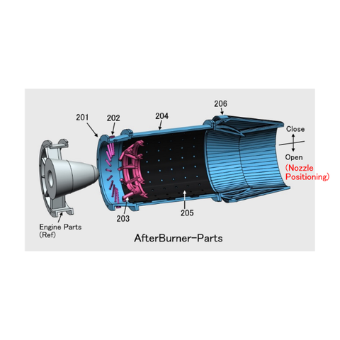Descargar diseños 3D Jet Engine, Single-Spool con AfterBurner ・ Cults
