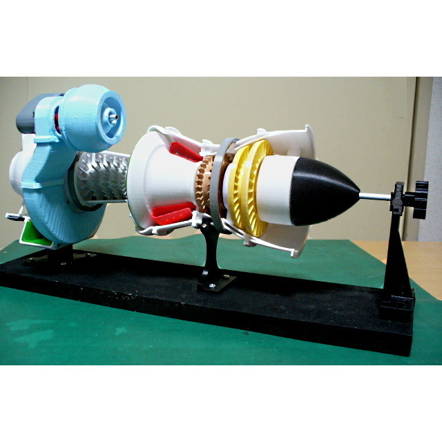 Download STL file Turboshaft Engine, Free Turbine Type with Inlet ...