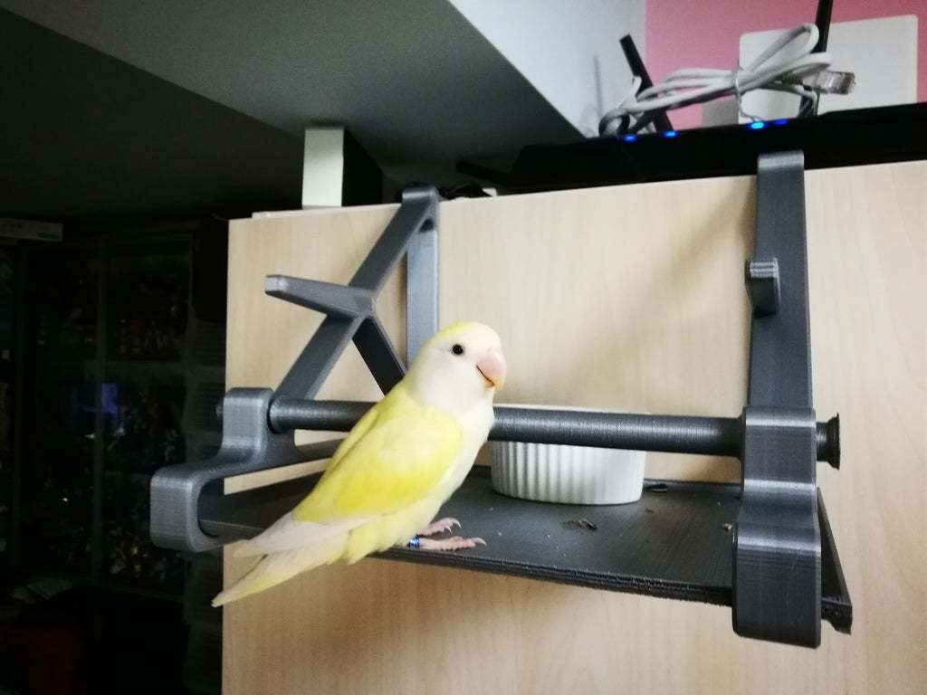 Free STL file Bird Perch (hook on wardrobe door)・3D printer design to ...