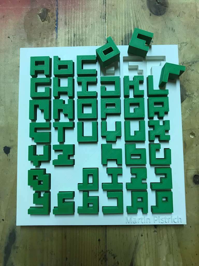 Free 3D file 4x4 Pixel Alphabet・3D printer model to download・Cults